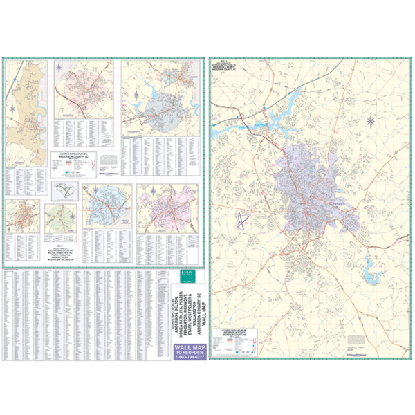Anderson, SC Wall Map – Keith Map Service, Inc.