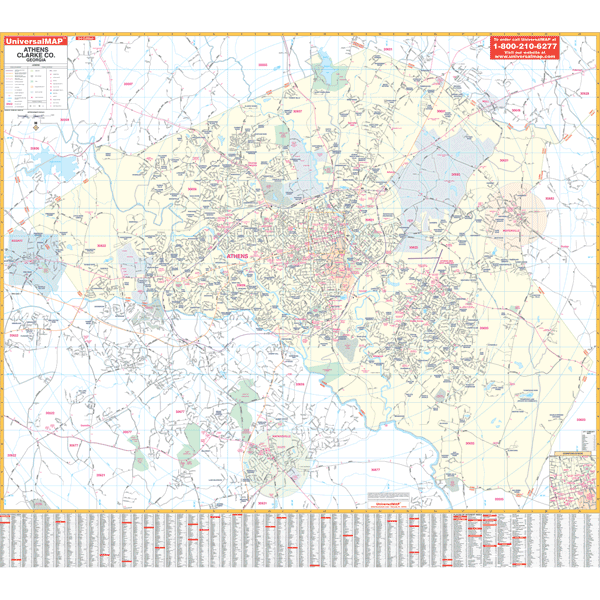 Athens, GA Wall Map – Keith Map Service, Inc.