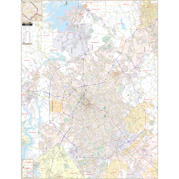 Charlotte, NC Wall Map – Keith Map Service, Inc.