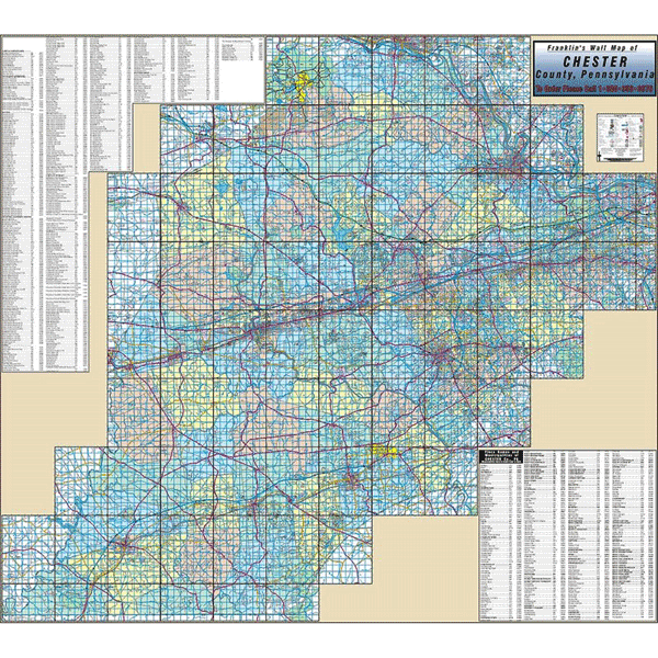 Chester County, PA Wall Map – Keith Map Service, Inc.