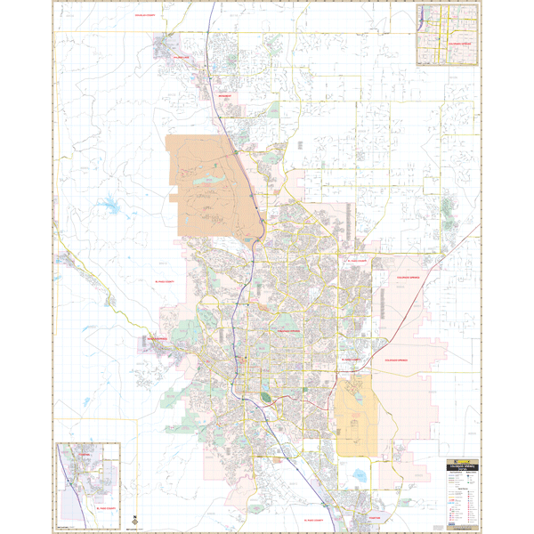 Colorado Springs, CO Wall Map – Keith Map Service, Inc.