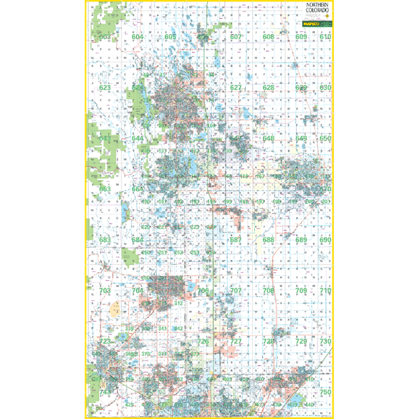 Colorado State Northern Wall Map w/ Grid and ZIP Codes – Keith Map ...