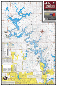 Lake Tuscaloosa Alabama Fishing Map – Keith Map Service, Inc.