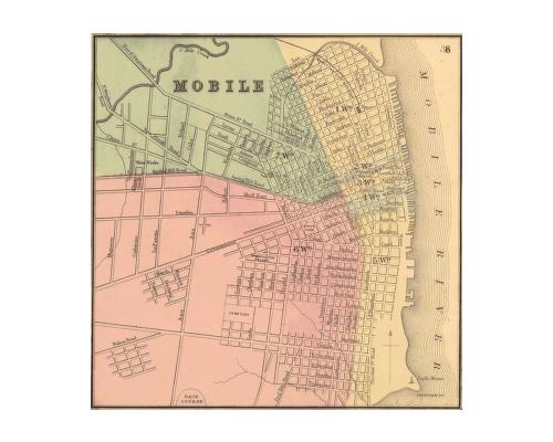 City of Mobile Alabama Historical Map 1867 – Keith Map Service, Inc.