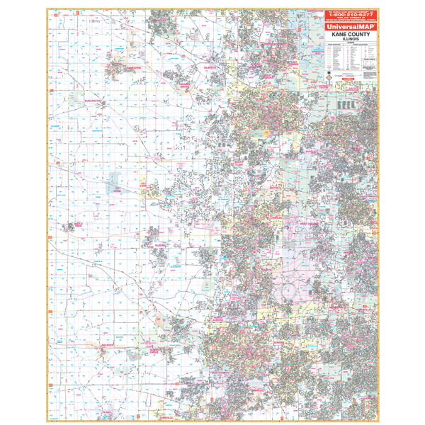 Kane County, IL Wall Map – Keith Map Service, Inc.