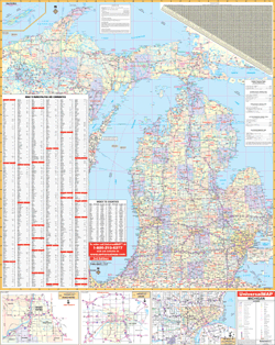 Michigan Wall Map – Keith Map Service, Inc.