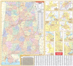 Alabama Wall Map 3rd Edition Railed – Keith Map Service, Inc.