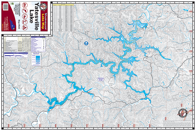 Yatesville Lake Kentucky Fishing Map #820 – Keith Map Service, Inc.